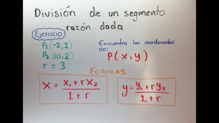 Cómo calcular las coordenadas del punto p xy que divide el segmento ...