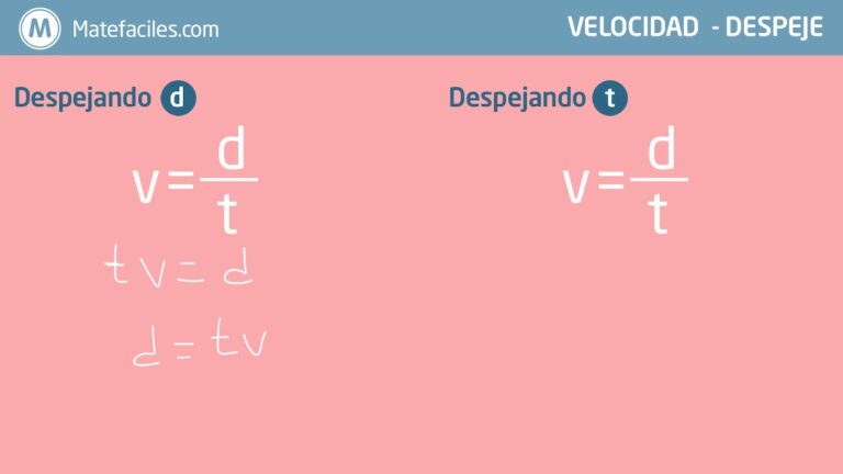 Cómo despejar t en la fórmula v=d/t