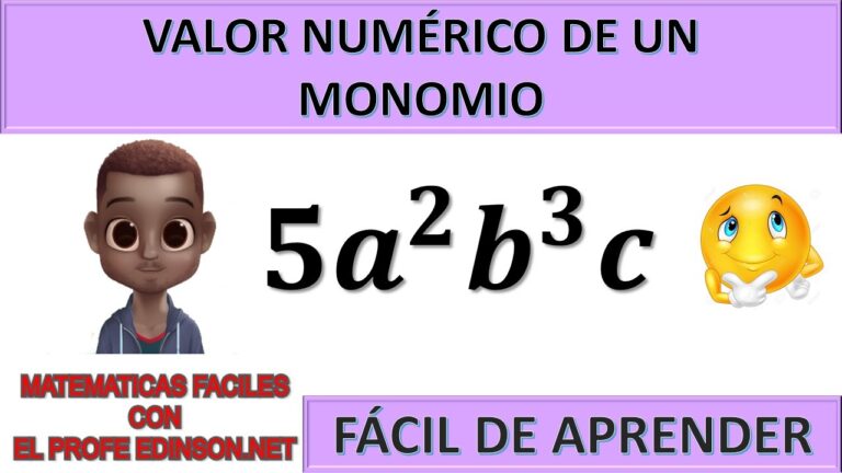 Cómo calcular el valor numérico de un monomio con exponente para un ...