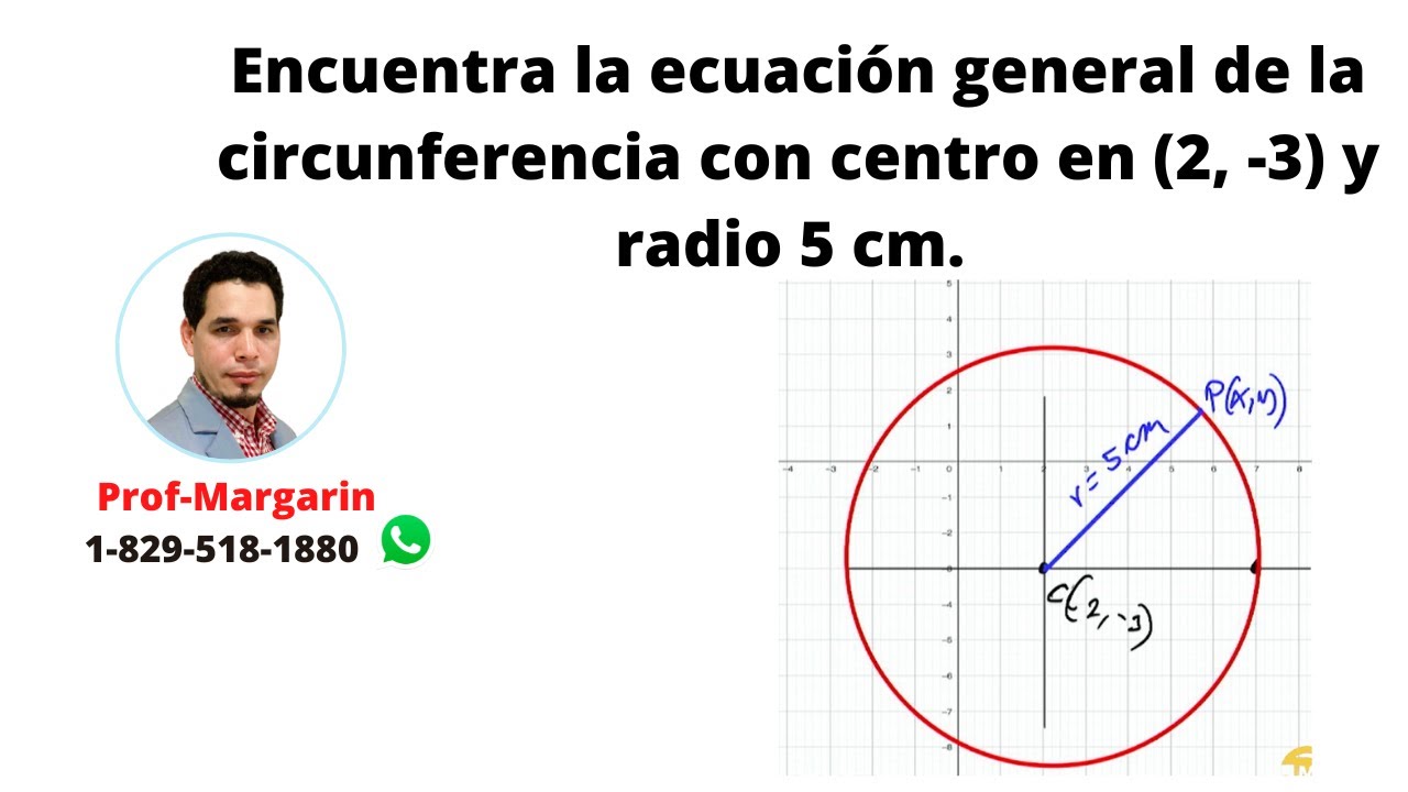Cómo encontrar la ecuación general de una circunferencia con centro en ...