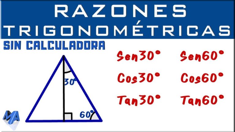 Valores de las razones trigonométricas para ángulos notables: 30° 45° y 60°