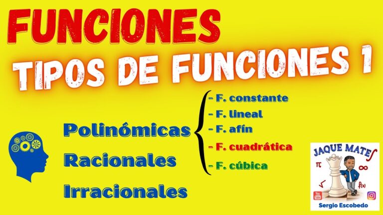 Tipos de funciones algebraicas: polinomiales racionales e irracionales